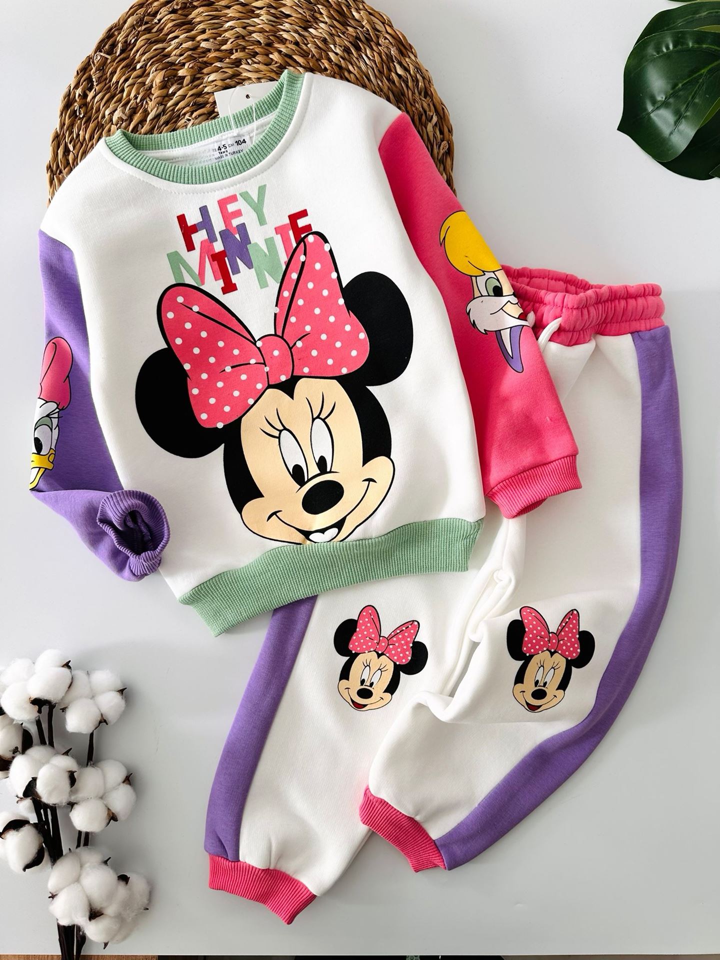 Miniğimin Cicileri Hey Minnie Kışlık Kız Çocuk 2 li Takım - Renkli
