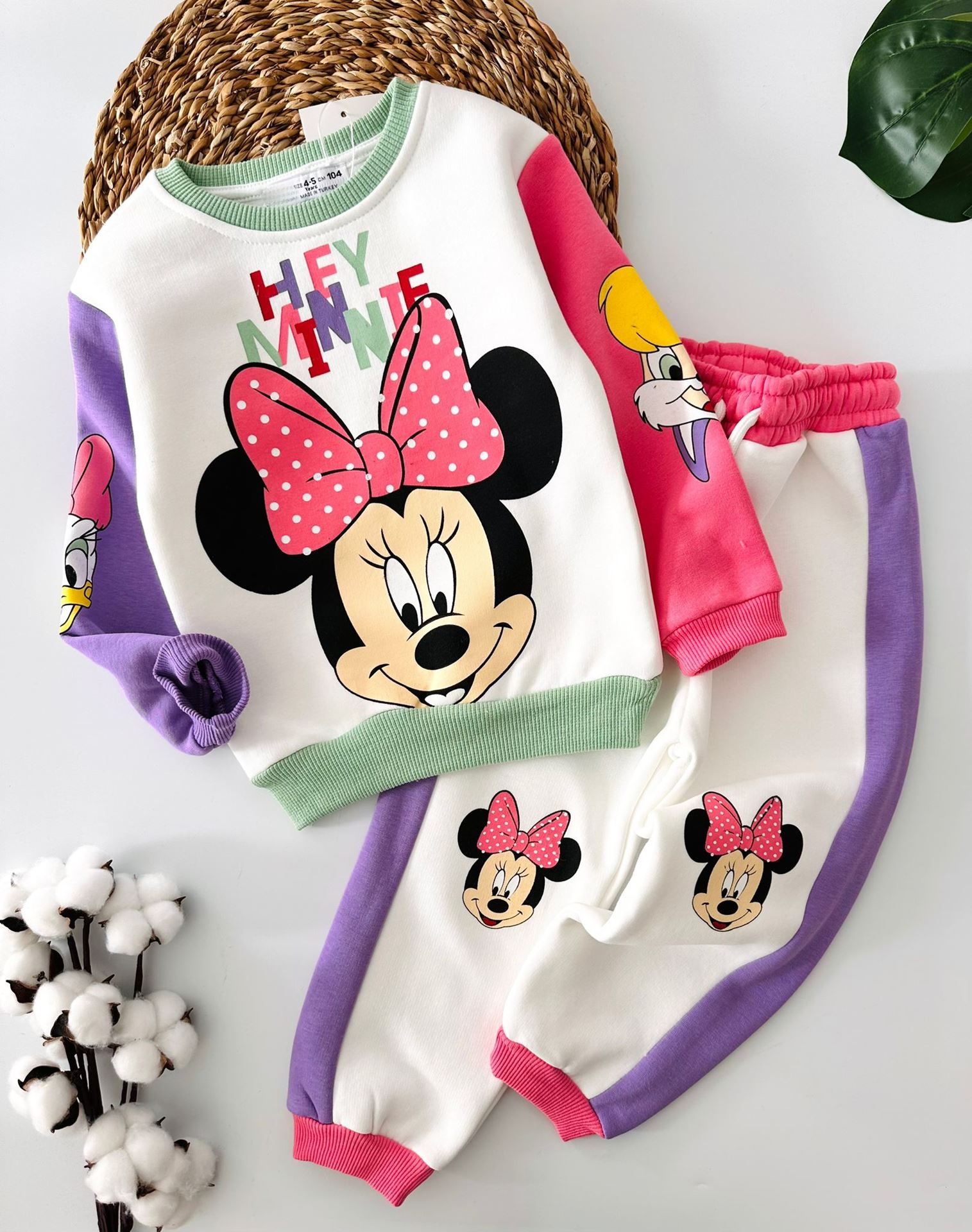 Miniğimin Cicileri Hey Minnie Kışlık Kız Çocuk 2 li Takım - Renkli